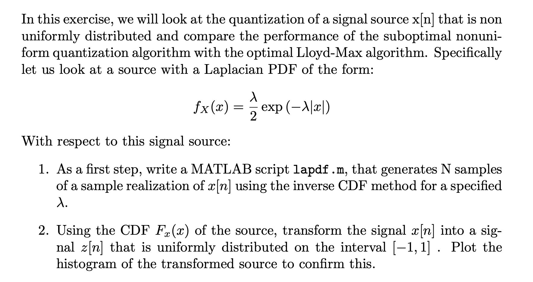 Solved In this exercise, we will look at the quantization of | Chegg.com