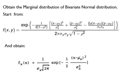 Solved Obtain the Marginal distribution of Bivariate Normal | Chegg.com