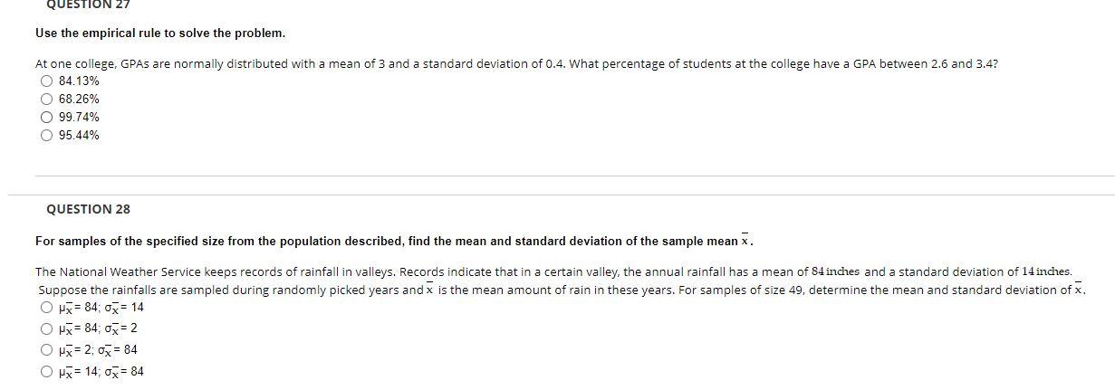 Solved Use the empirical rule to solve the problem. At one | Chegg.com