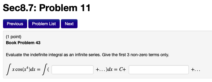 Solved Sec8.7: Problem 11 Previous Problem List Next (1 | Chegg.com