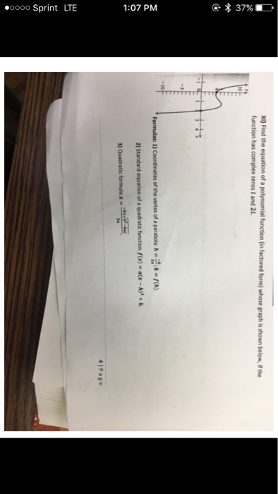 Solved Find the equation of a polynomial function (in | Chegg.com