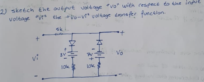Solved sketch the output voltage "v0" ﻿with respect to the | Chegg.com