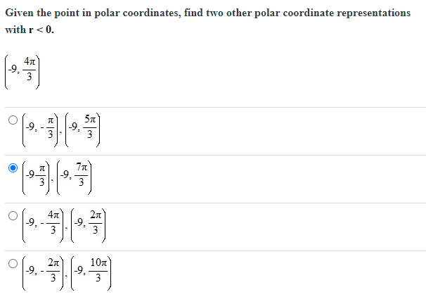 Solved Given the point in polar coordinates, find two other | Chegg.com