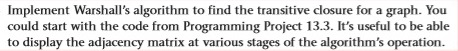 Solved Implement Warshall's algorithm to find the transitive | Chegg.com