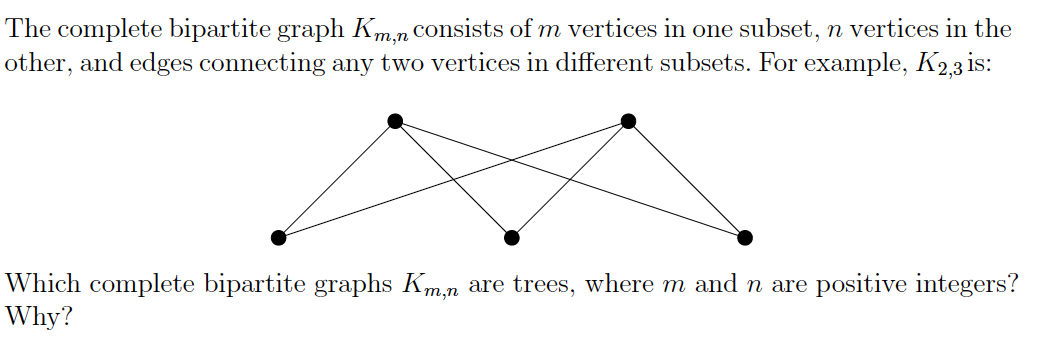 Solved The complete bipartite graph Km,n consists of m | Chegg.com