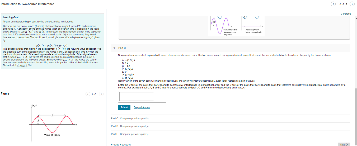 Solved Introduction to Two-Source Interference 10 of 12 > | Chegg.com