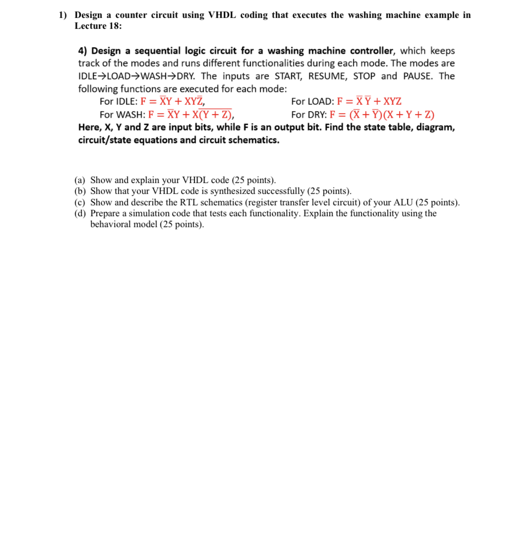 Solved Design A Counter Circuit Using Vhdl Coding That