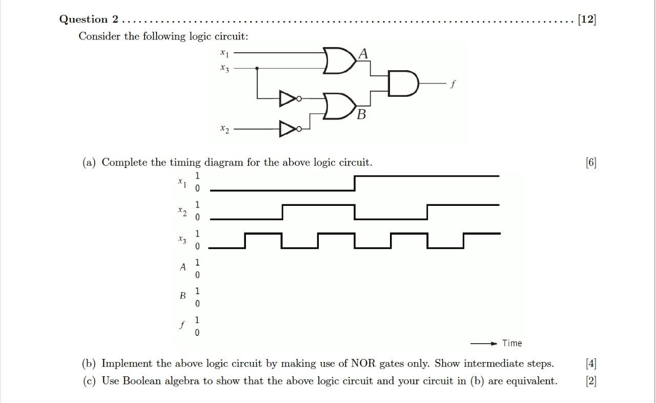 Solved · [12] Question 2 Consider the following logic | Chegg.com