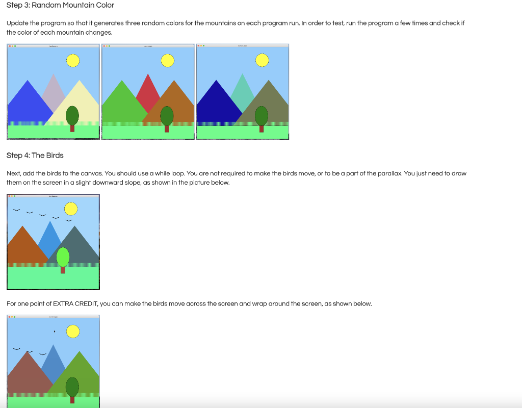 Solved CSc 110 - Motion Parallax In this programming | Chegg.com
