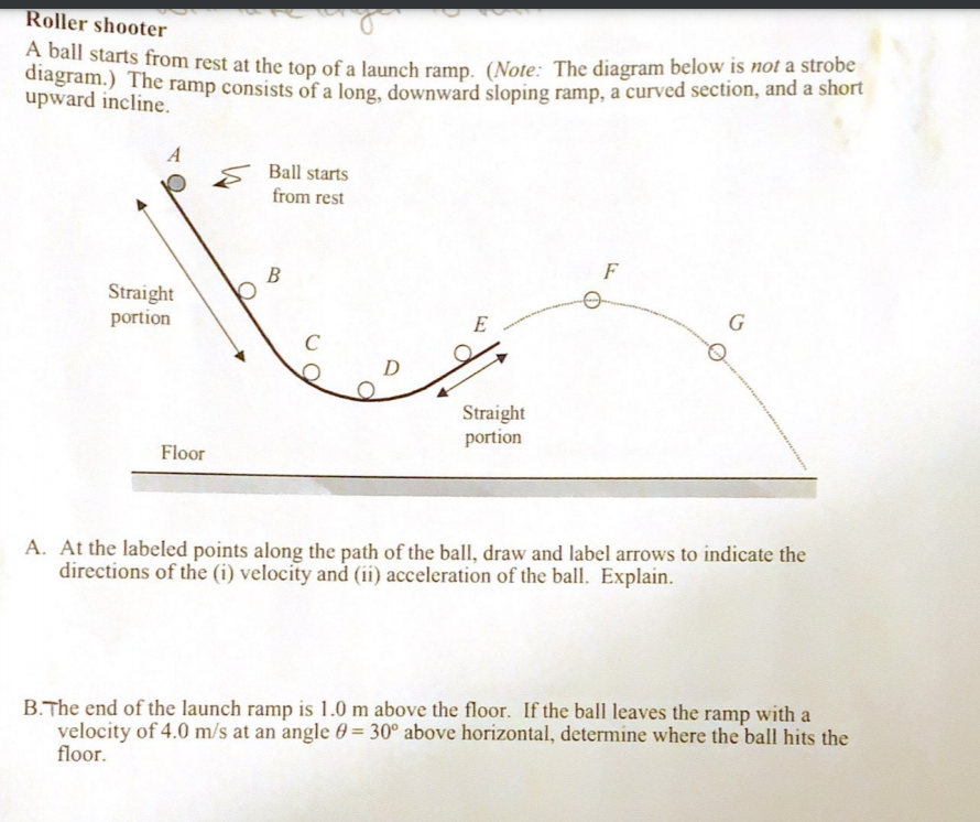 Solved Roller shooter d ball starts from rest at the top of | Chegg.com