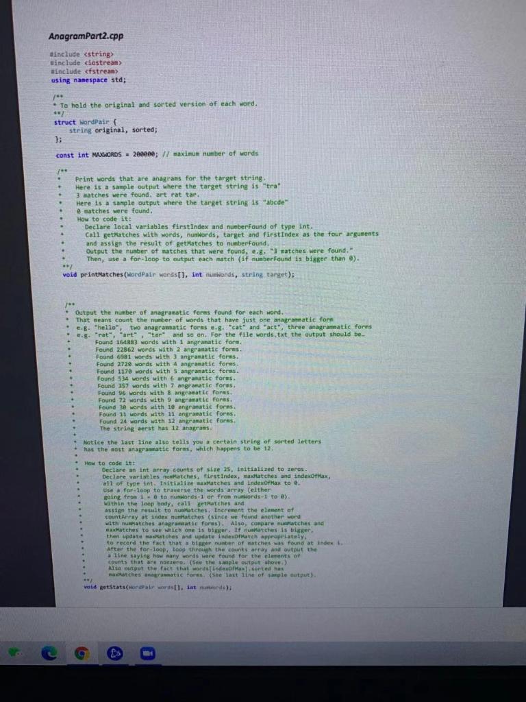 Solved Anagram Solver This project involves writing an | Chegg.com