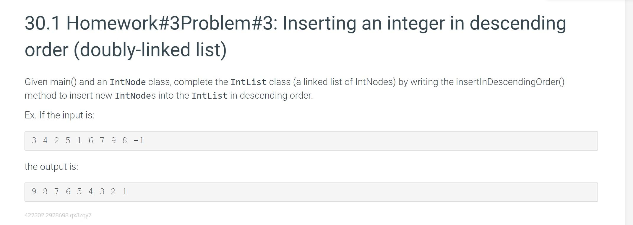Solved 30.1 Homework#3Problem#3: Inserting an integer in | Chegg.com Solved 30.1 Homework#3Problem#3: Inserting an integer in | Chegg.com
