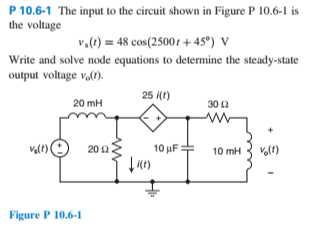 Solved P 10.6-1 The input to the circuit shown in Figure P | Chegg.com