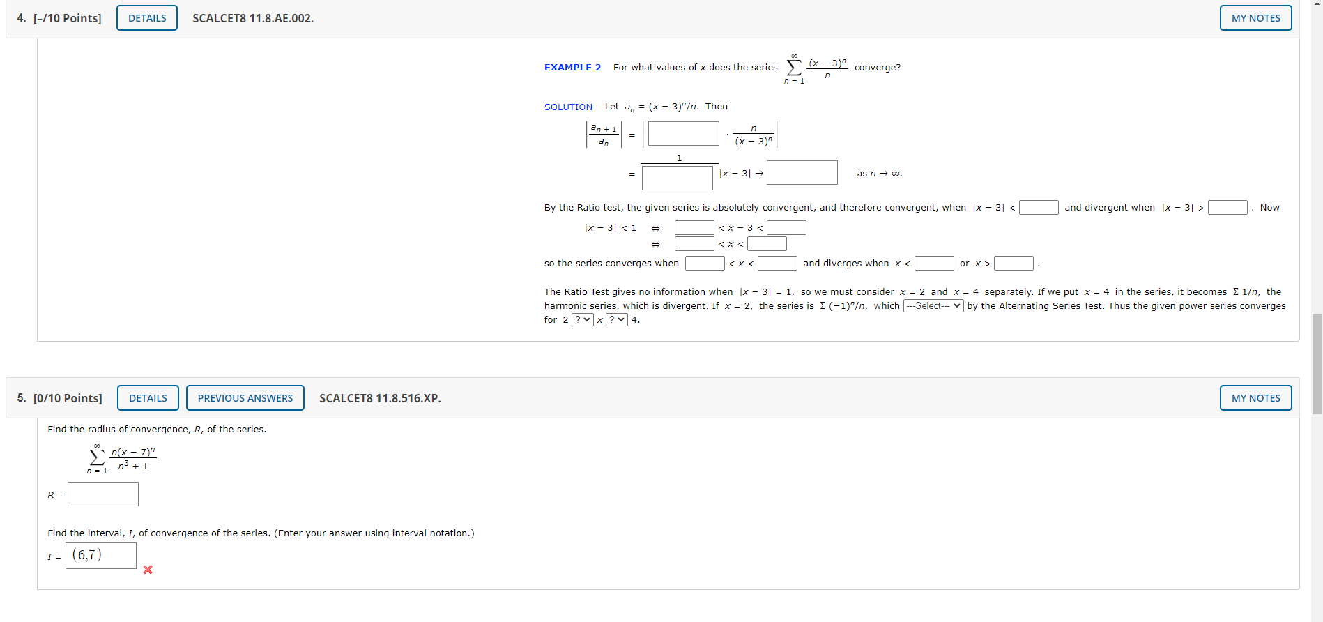 Solved 4. [-/10 Points) DETAILS SCALCET8 11.8.AE.002. MY | Chegg.com