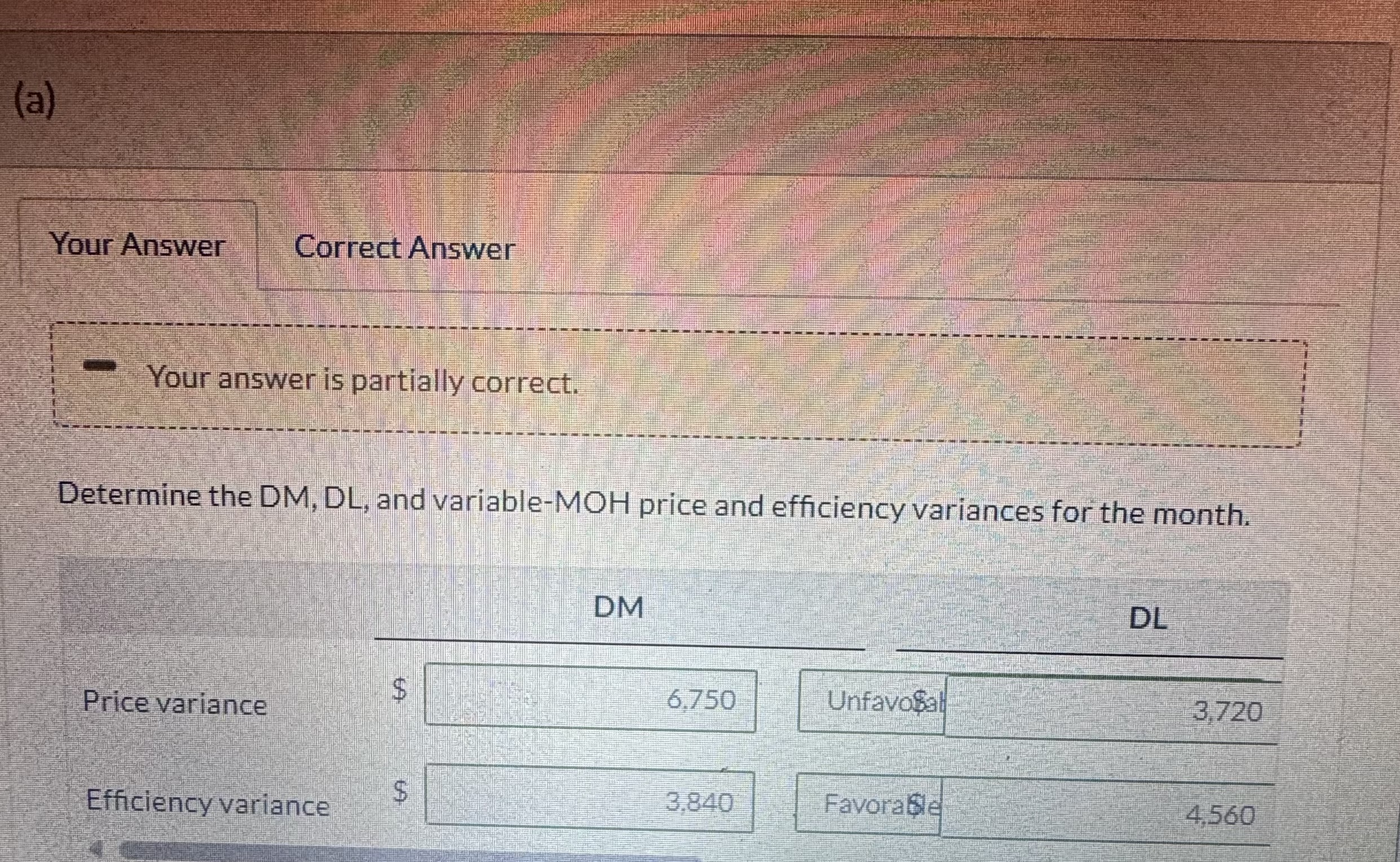 Your Answer Is Partially Correct Determine The