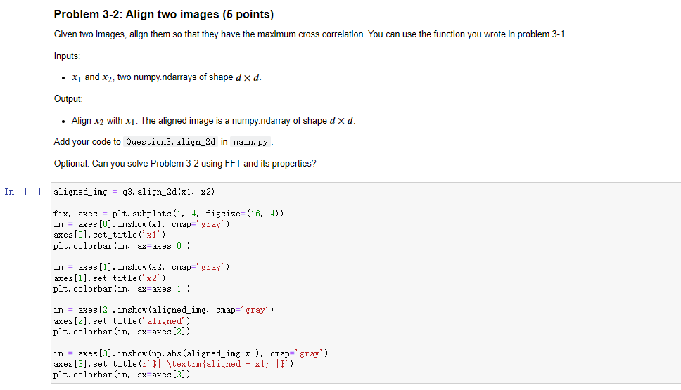 Problem 3-2: Align two images (5 points) Given two | Chegg.com