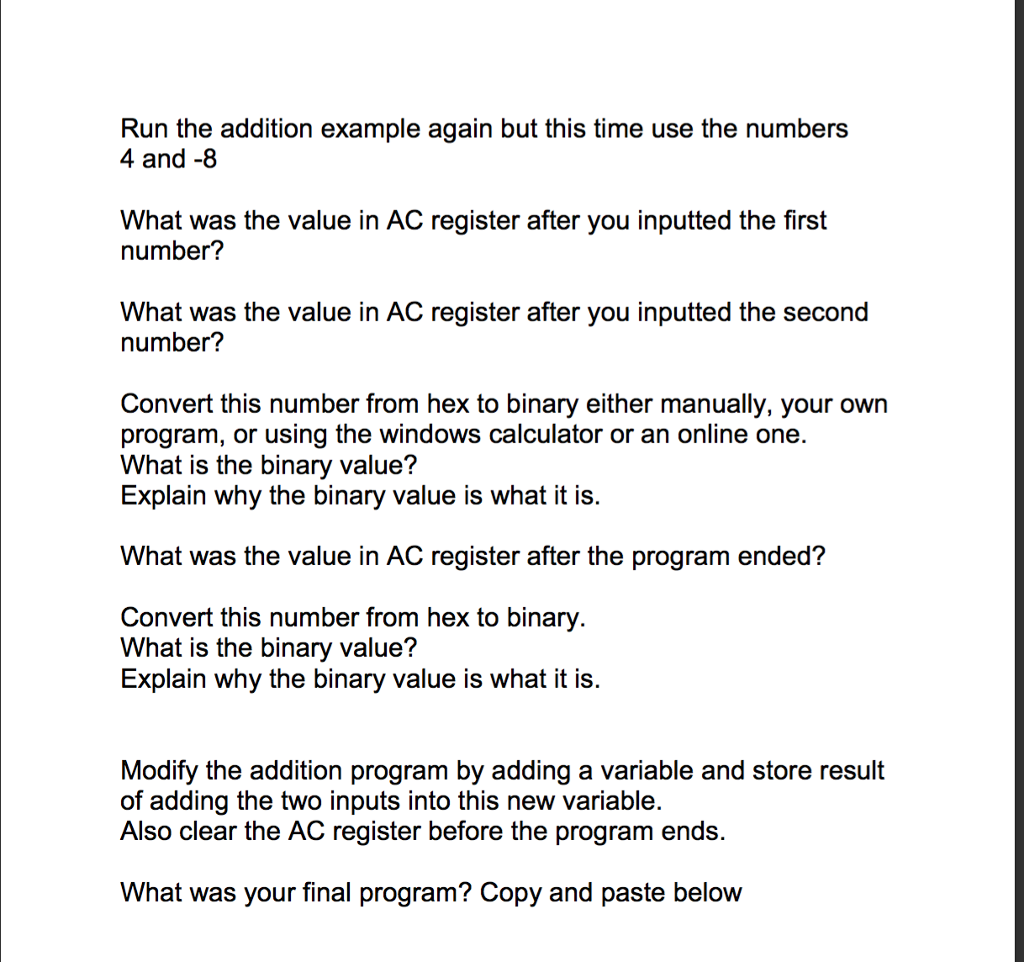Solved Practice writing simple assembly code and analyzing | Chegg.com