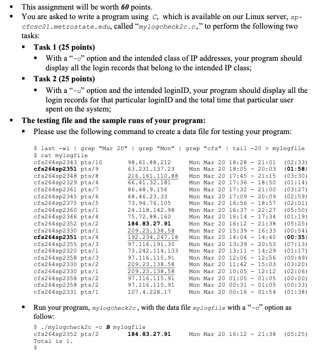 Solved - This assignment will be worth 60 points. - You are | Chegg.com