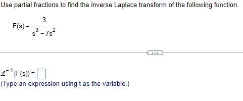 Solved Use partial fractions to find the inverse Laplace | Chegg.com