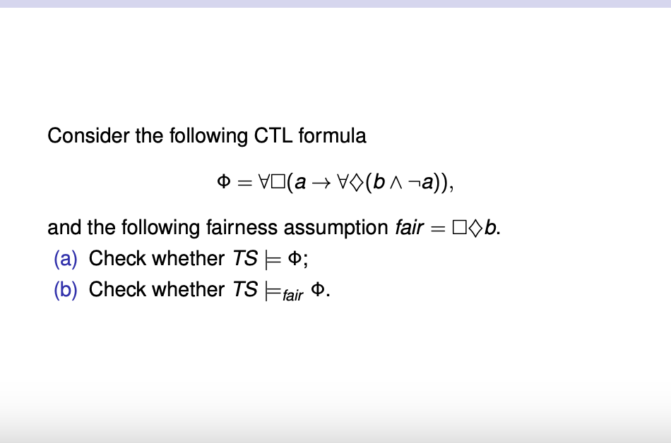 Solved (1) Given the following transition system TS as | Chegg.com