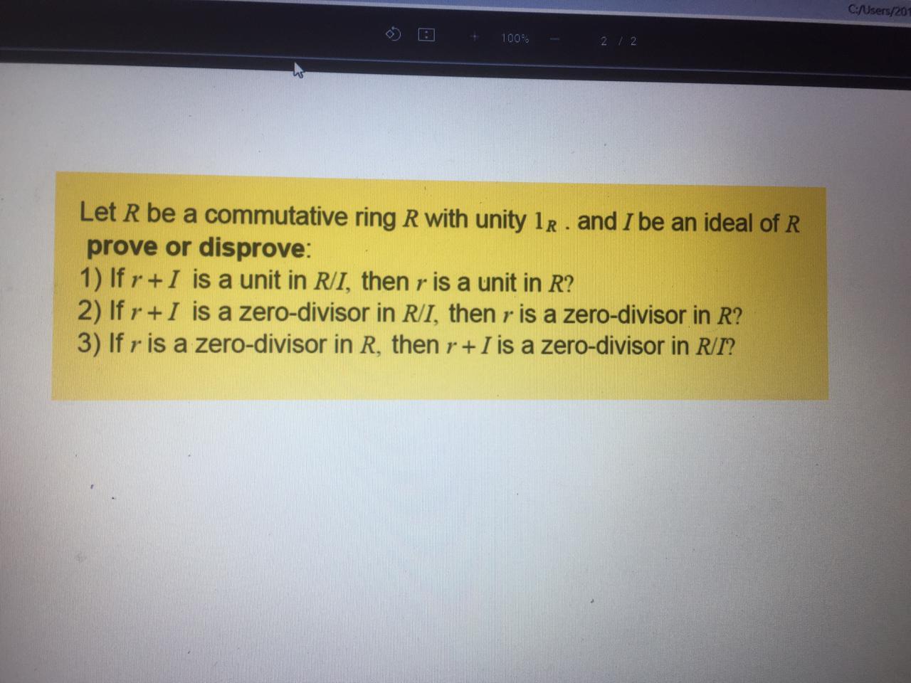 Solved C:/Users/201 100% 2 / 2 Let R be a commutative ring R | Chegg.com