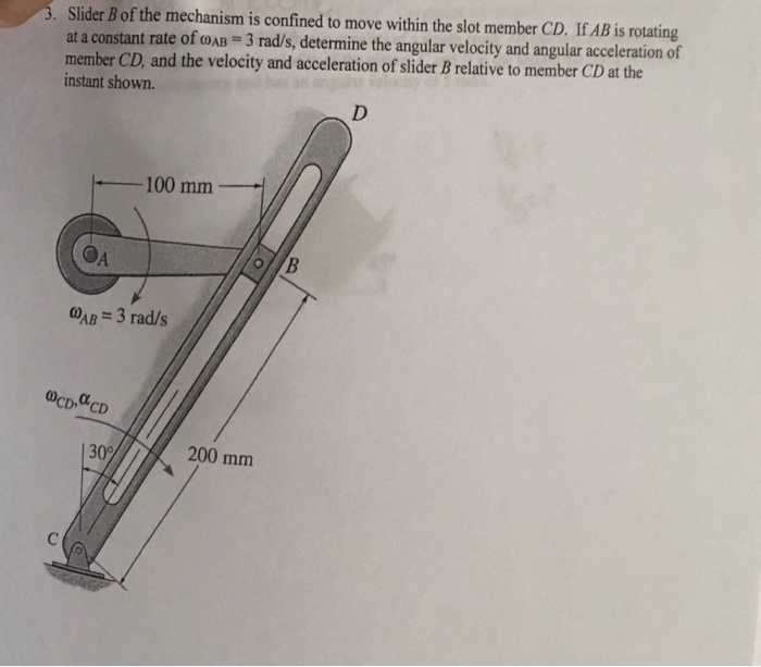 Solved Slider B of the mechanism is confined to move within | Chegg.com