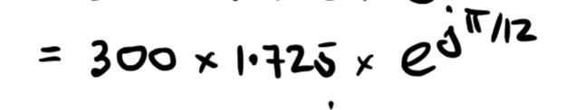 Solved \\( =300 \\times 1.725 \\times e^{j \\pi / 12} \\) | Chegg.com