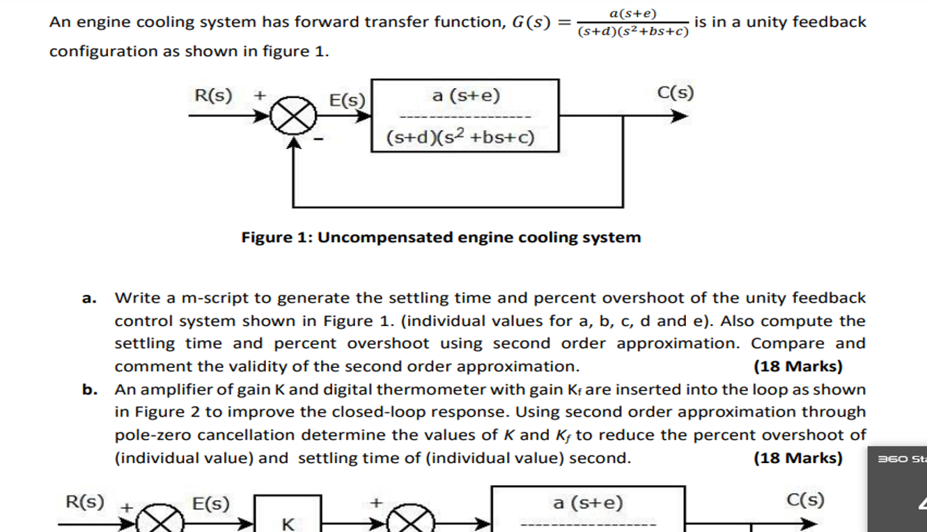 Solved pole-zero cancellation determine the values of K | Chegg.com