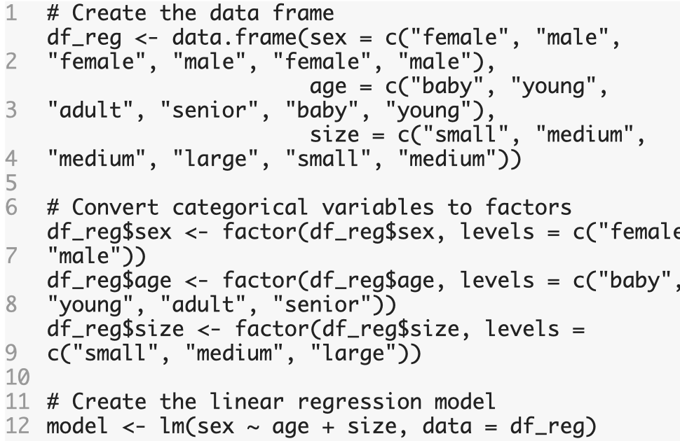 Solved \# Create the data frame df_reg