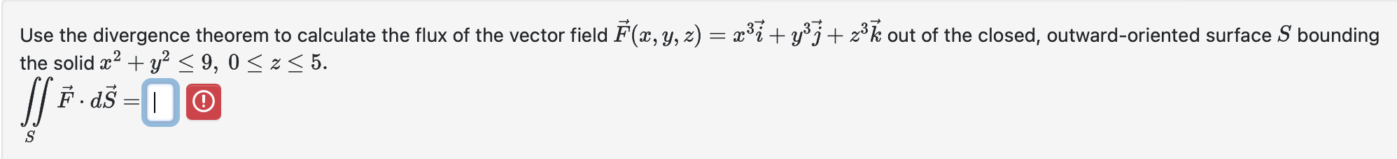 Solved Use the divergence theorem to ﻿calculate the flux of | Chegg.com