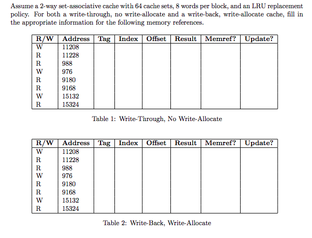 Solved Assume a 2-way set-associative cache with 64 cache | Chegg.com