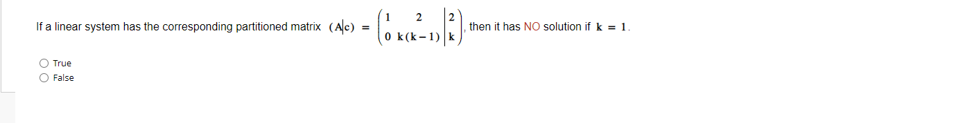 Solved A linear system with the corresponding partitioned | Chegg.com
