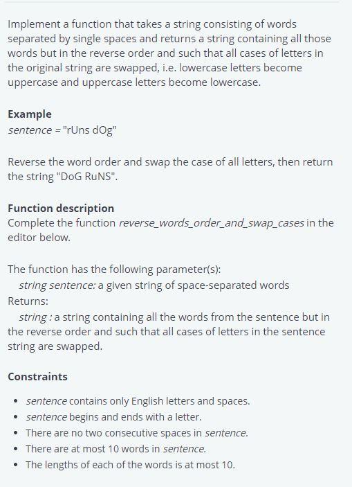 Solved Implement a function that takes a string consisting | Chegg.com