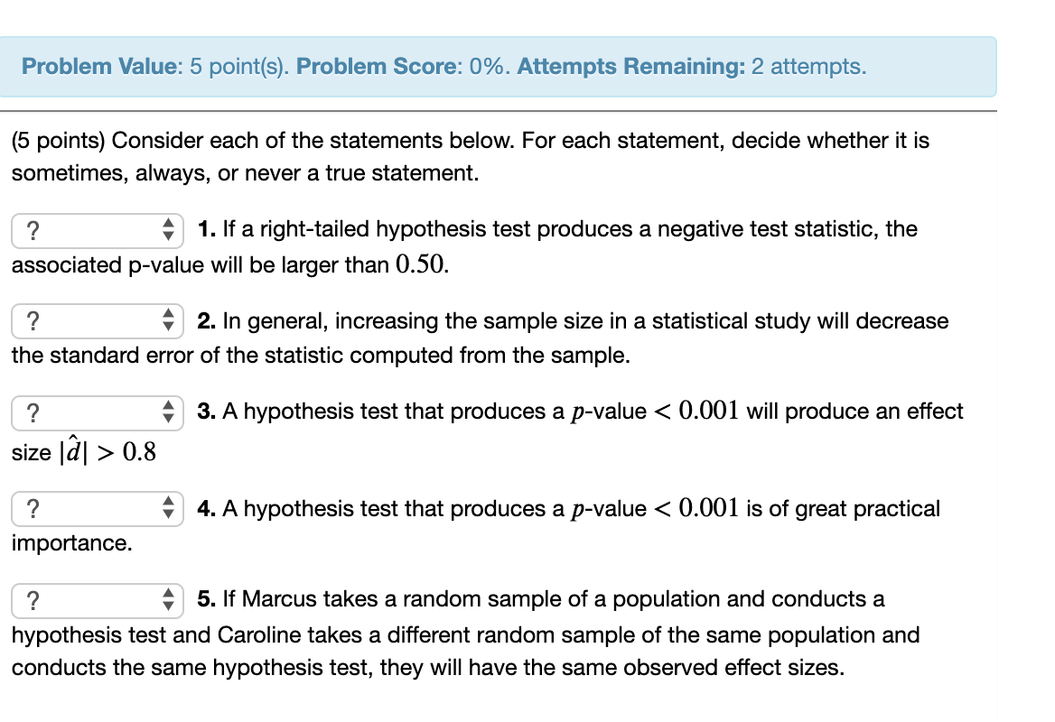 Solved Problem Value: 5 point(s). Problem Score: 0%. | Chegg.com