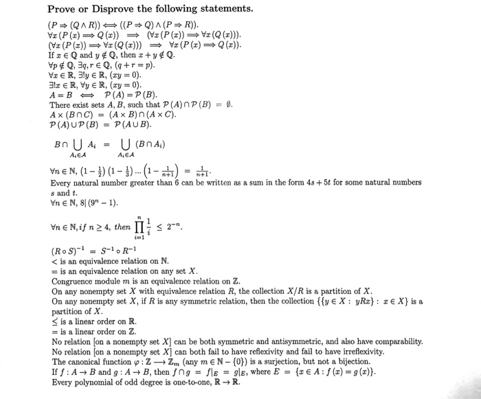 Solved Prove or Disprove the following statements. If r E Q | Chegg.com