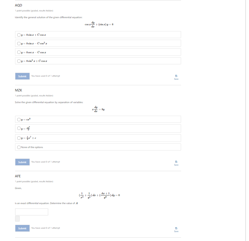 Solved AQD 1 point possible (graded, results hidden) | Chegg.com