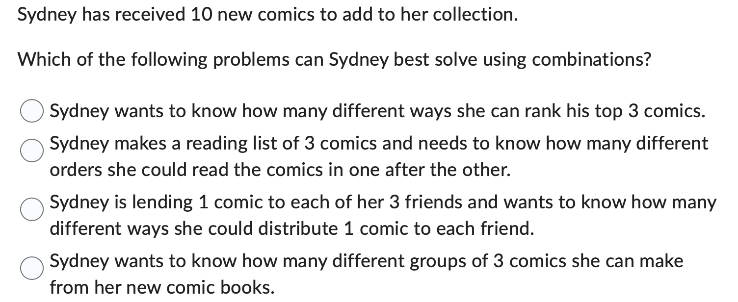 Solved Sydney has received 10 new comics to add to her | Chegg.com