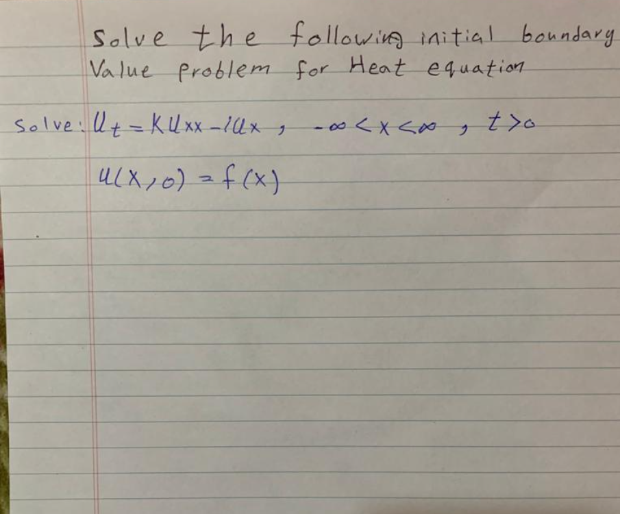 Solved Solve the following initial boundary Value problem | Chegg.com Solved Solve the following initial boundary Value problem | Chegg.com