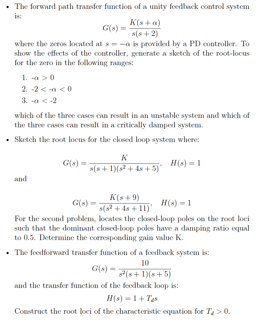 Solved - The forward path transfer function of a unity | Chegg.com