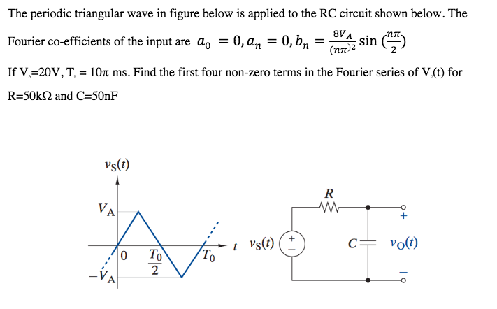 Solved The periodic triangular wave in figure below is | Chegg.com