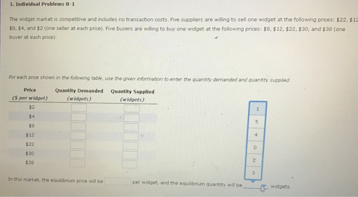 Solved 1. Individual Problems 8-1 The widget market is | Chegg.com