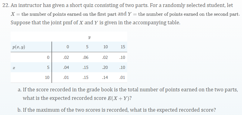 Solved 22. An instructor has given a short quiz consisting | Chegg.com