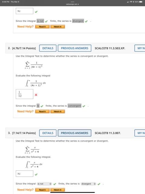 Solved Use the Integral Test to determine whether the series | Chegg.com