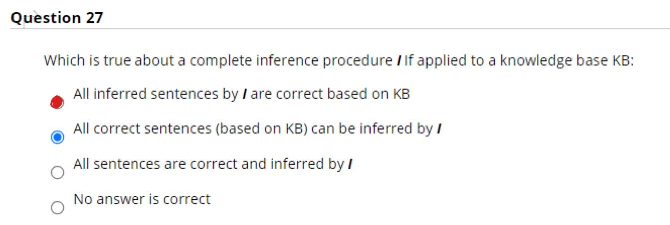 Solved Question 27 Which is true about a complete inference | Chegg.com