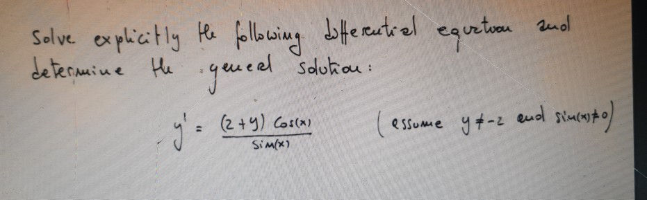 Solved Solve explicitly the following differential equation | Chegg.com