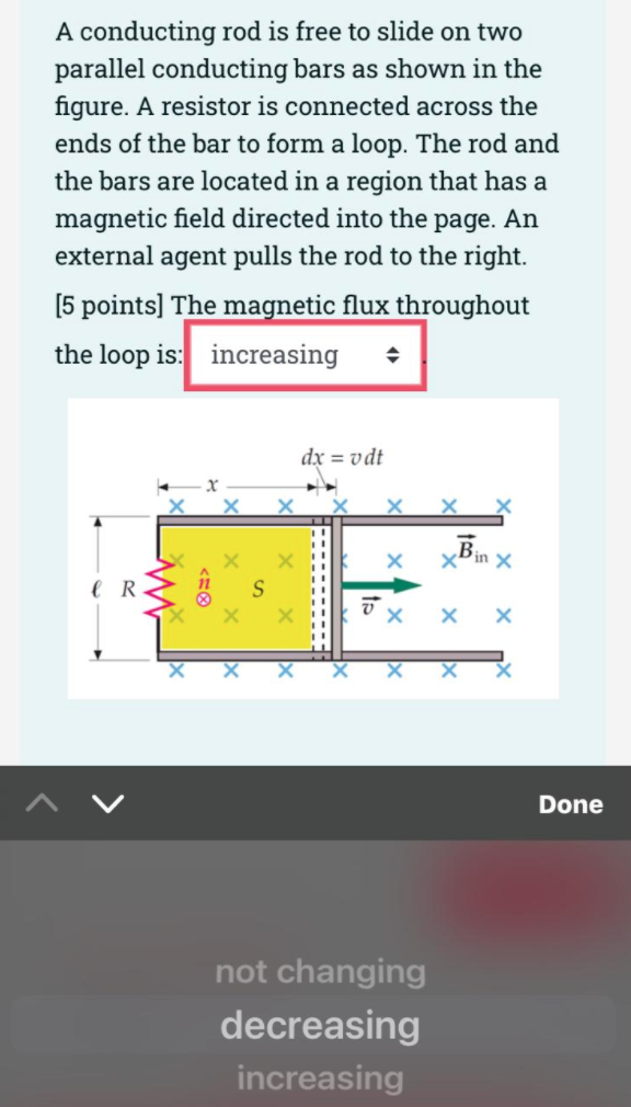 Solved A conducting rod is free to slide on two parallel | Chegg.com