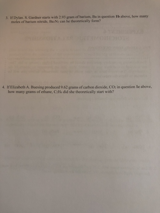 Solved EXPERIMENT 4 STOICHIOMETRIC RELATIONSHIPS | Chegg.com