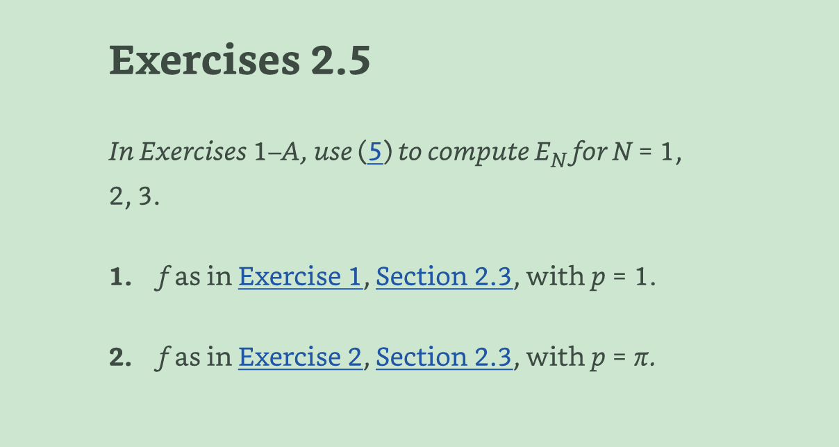In Exercises 1-A, use (5) to compute EN for N=1, 2, | Chegg.com