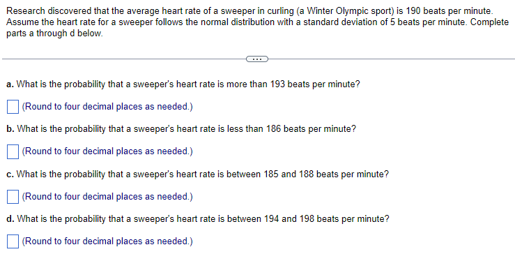Solved Research discovered that the average heart rate of a | Chegg.com