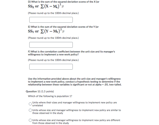 Solved D) What is the sum of the squared deviation scores of | Chegg.com